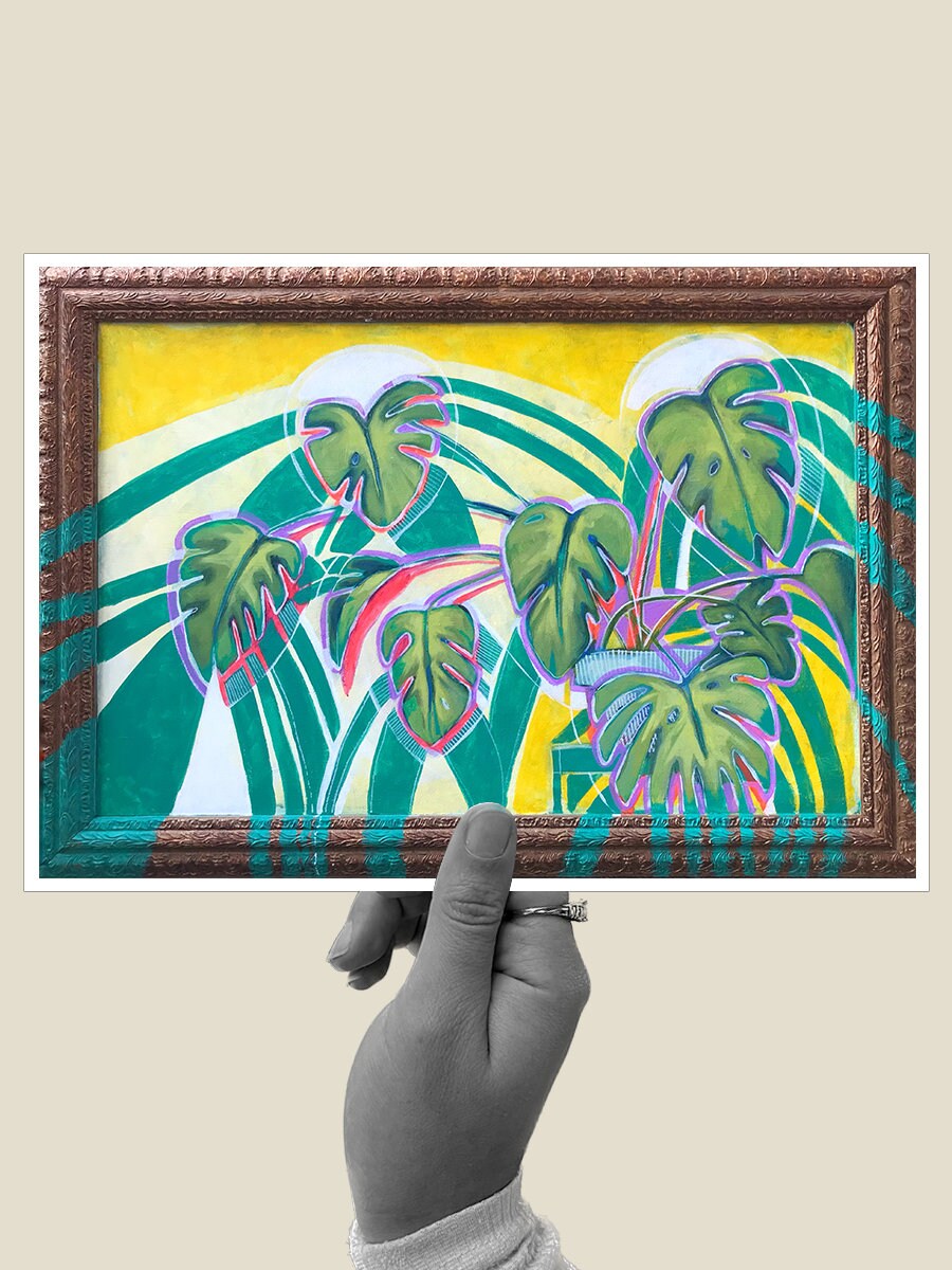 Monstera Plant Art Print, Plant Art, Monstera Art, Botanical Art ...