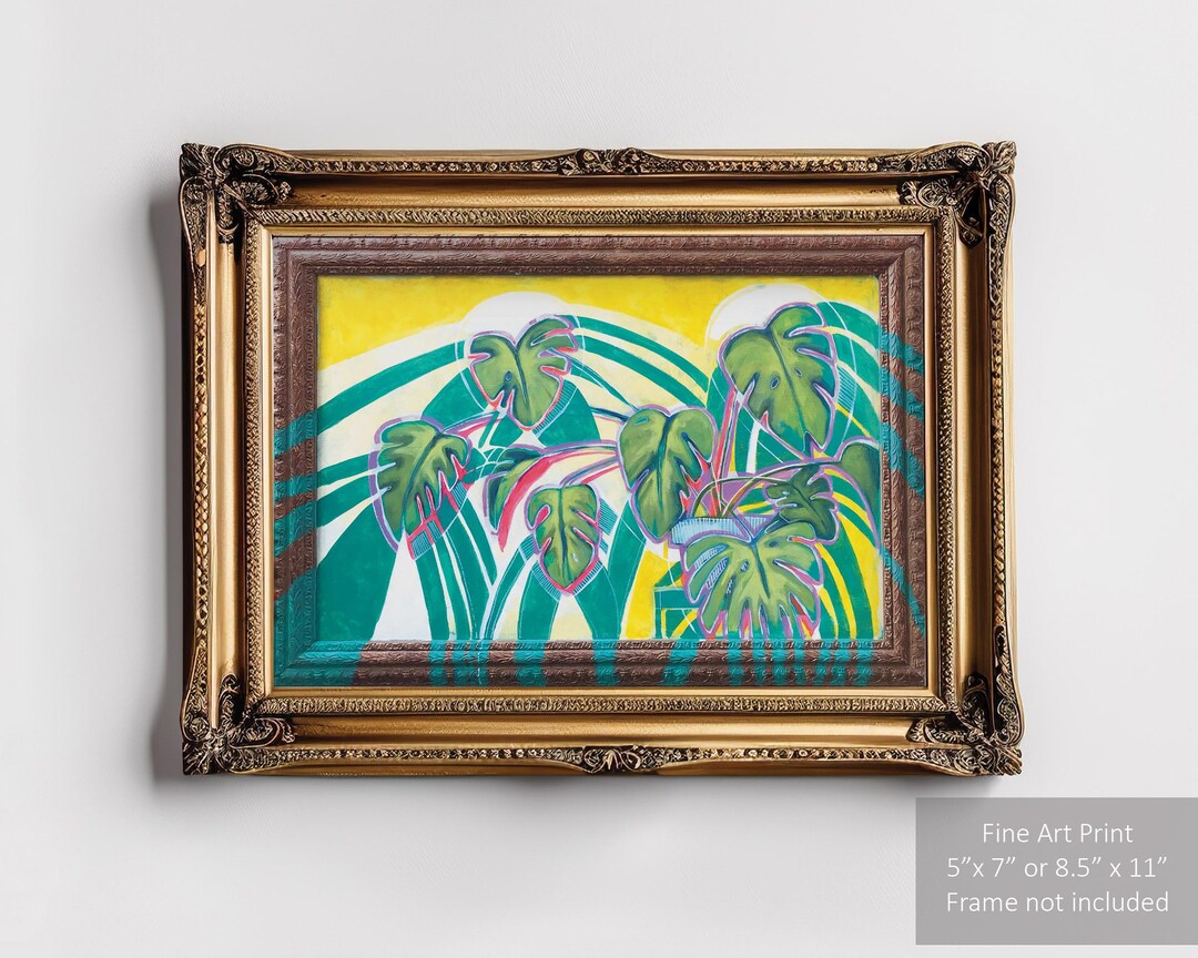 Monstera Plant Art Print, Plant Art, Monstera Art, Botanical Art ...