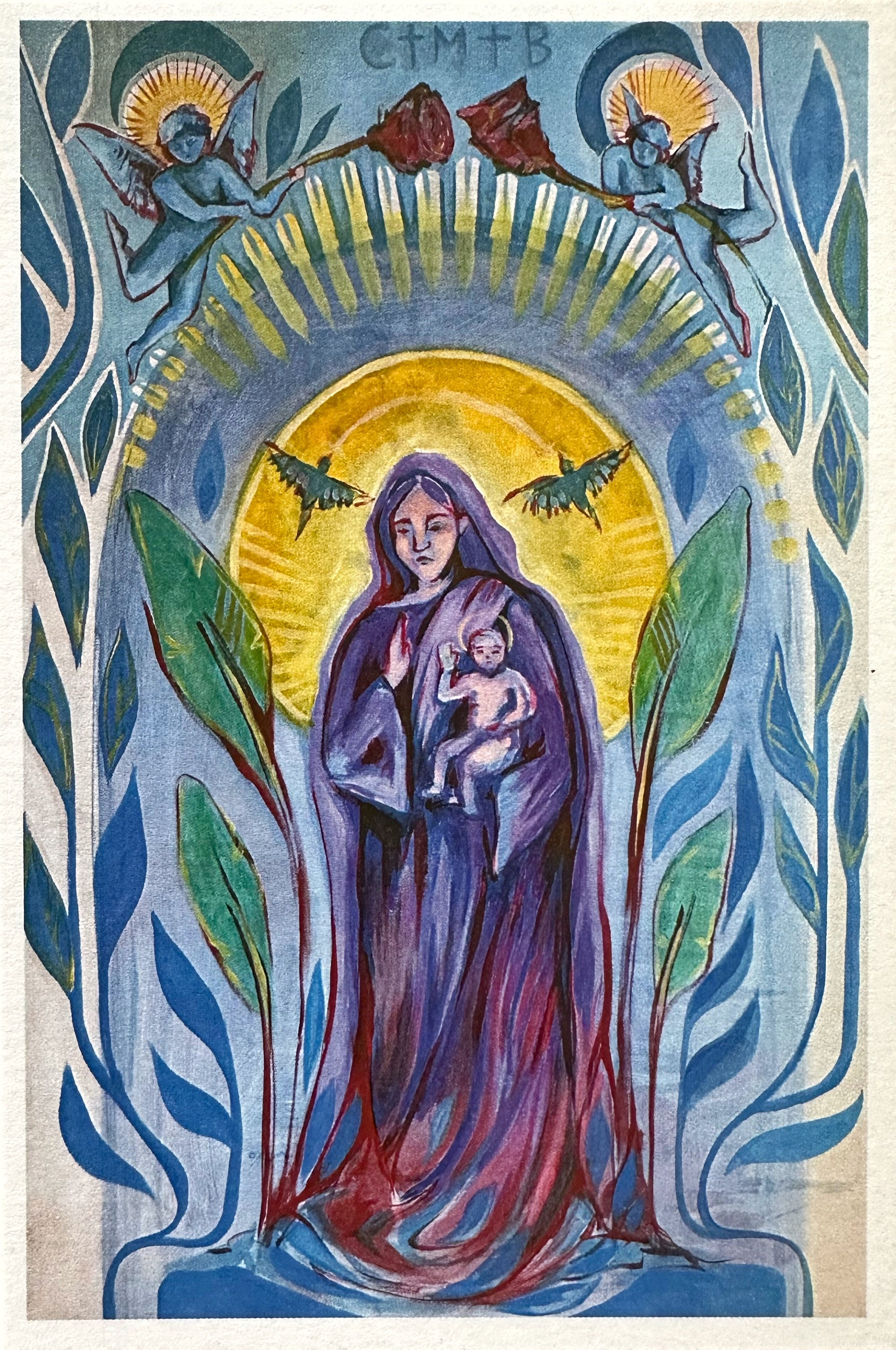 Virgin Mary Art Print, Religious Art, Painting of Mary, Painting of ...
