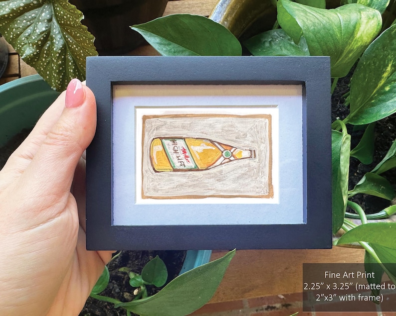 Miller High Life Beer Art Print: Miniature Framed Painting - Etsy
