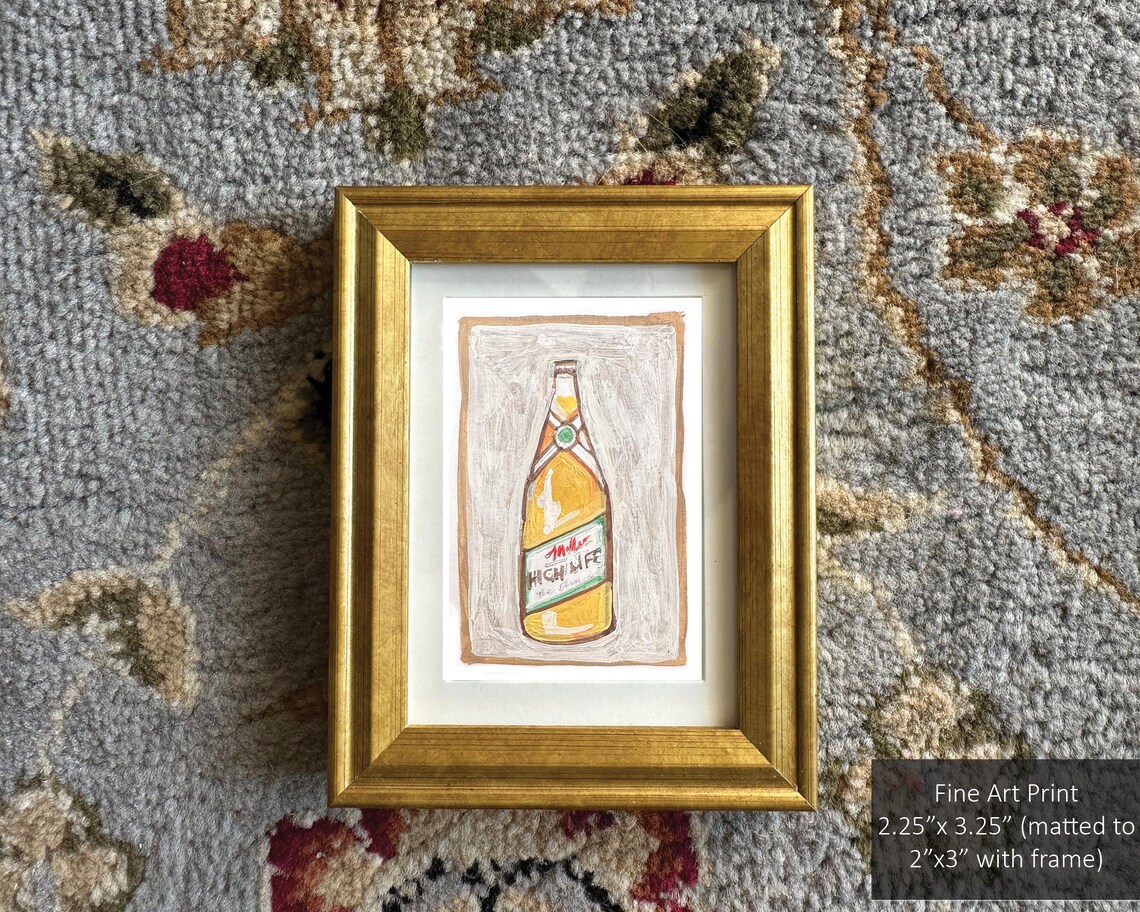Miller High Life Beer Art Print: Miniature Framed Painting - Etsy