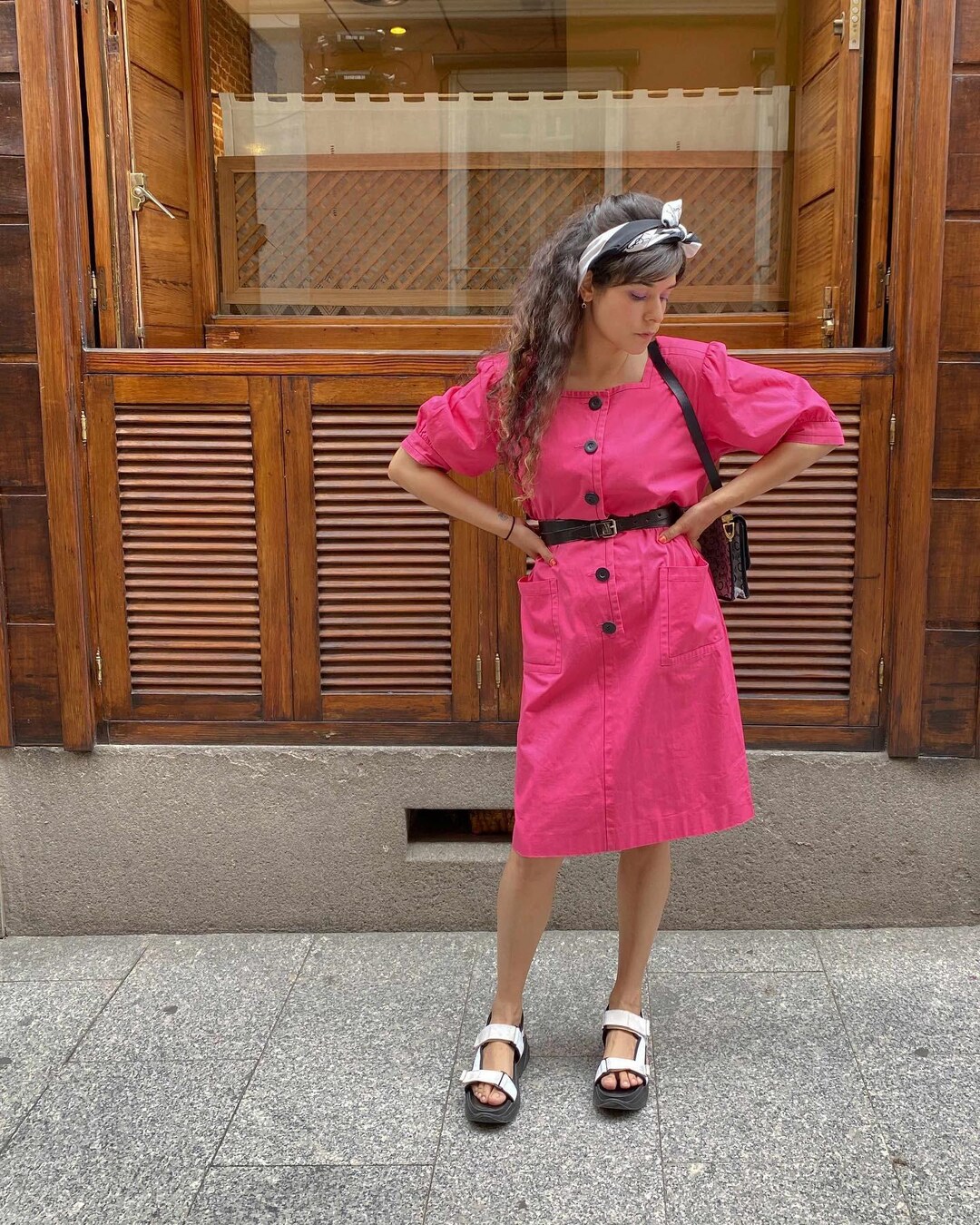 Vintage Yves Saint Laurent Pink Dress 80s. Size M/40. Midi YSL Dress ...