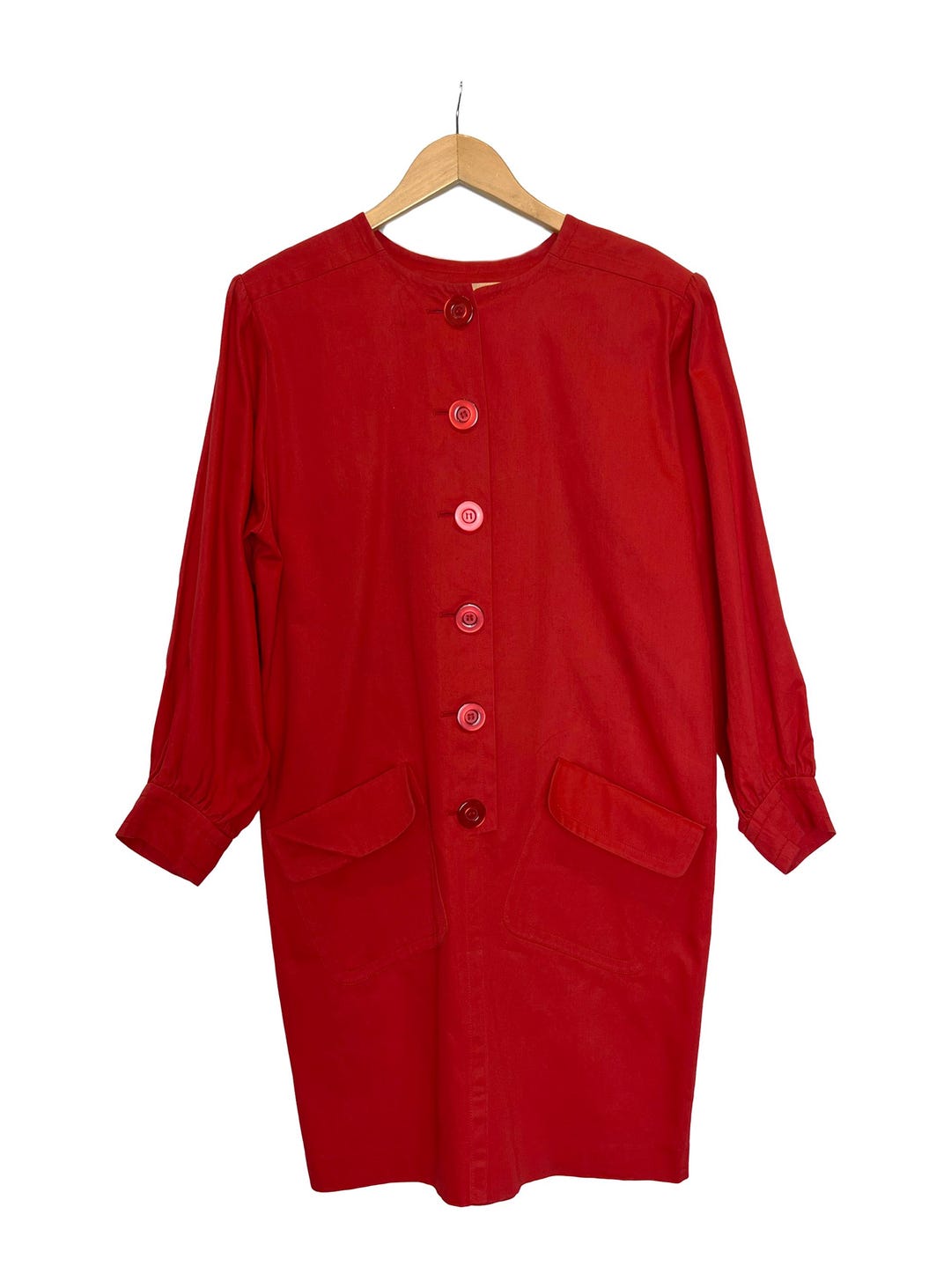 Vintage Yves Saint Laurent Red Dress 80s. Size M/40. Midi YSL Dress ...