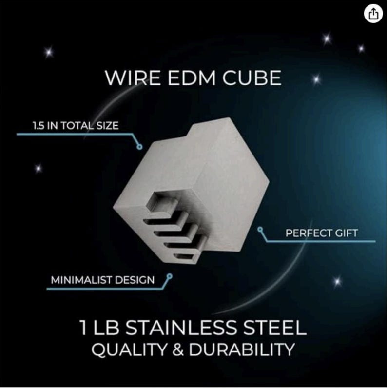 Wire EDM Zigzag Puzzle Cube: Stainless Steel Desk Accessory - Etsy