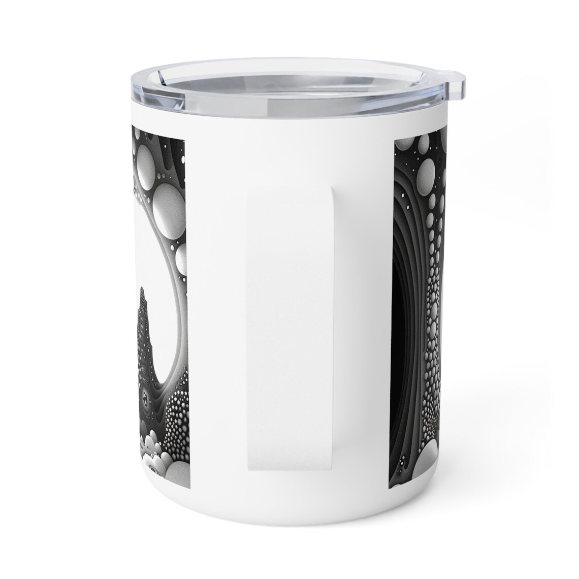 Black & White Vector of Endless Tunnel Fractals, Spheres and Circles ...