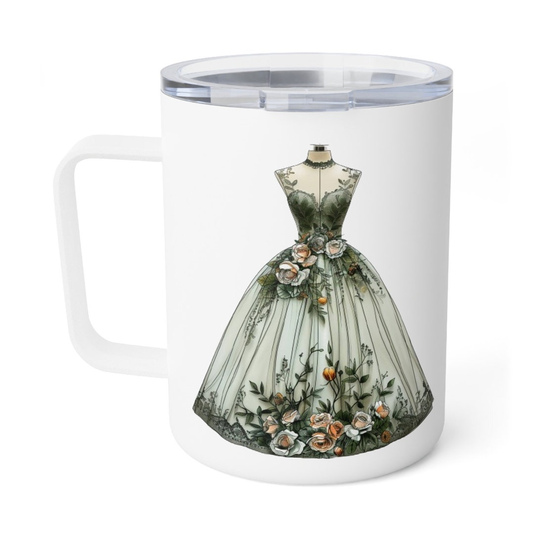 Personalize Green Wedding Bridesmaid Dress Ball Gown Insulated Coffee ...