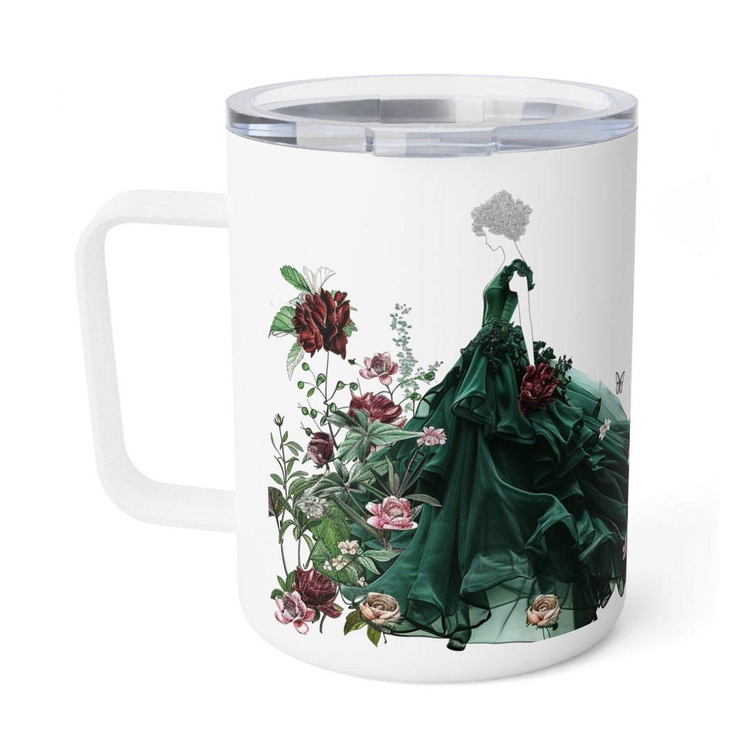 Personalize Green Wedding Bridesmaid Dress Ball Gown Insulated Coffee ...