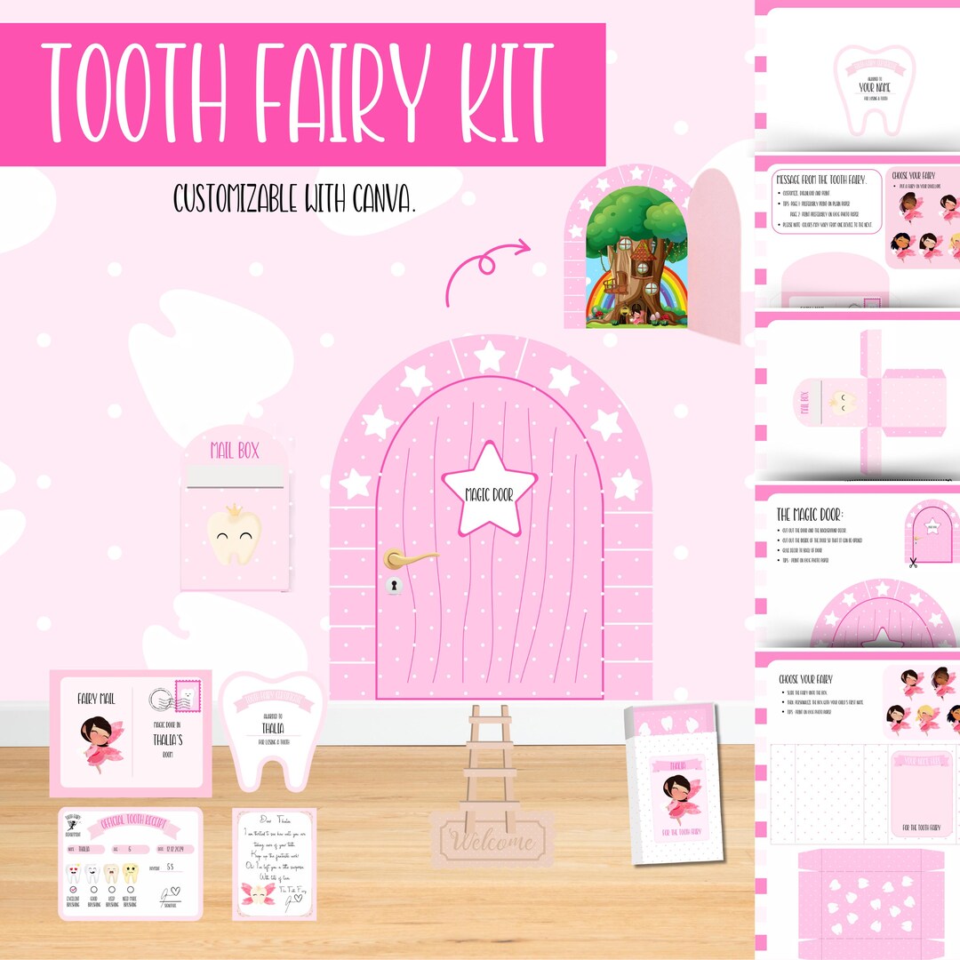 Tooth Fairy Kit| Pink | DYI| Magical Experience | for Kid| Tooth Box ...