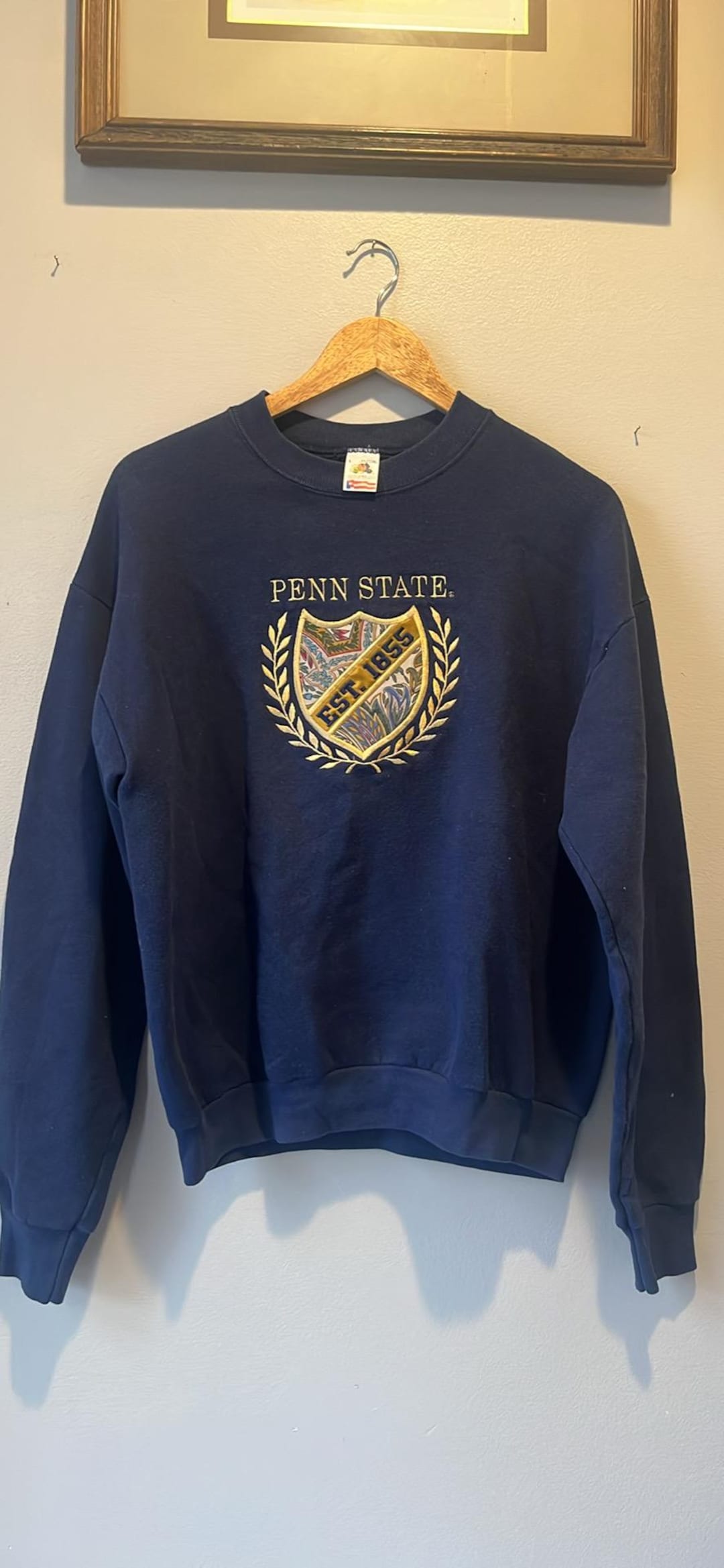 Penn State 1990s Crewneck Sweater Navyblue With Academic Crest and Seal ...