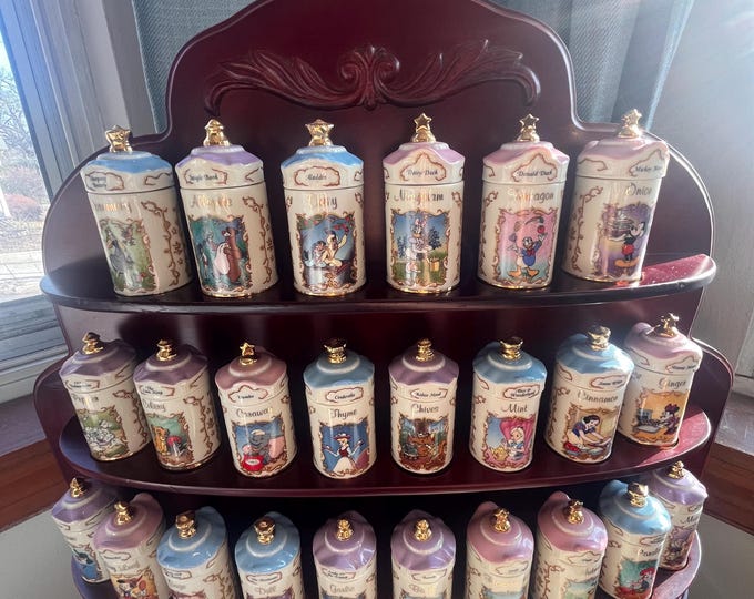 Complete 1995 Walt Disney Spice Jar Collection Lenox Fine Porcelain - Etsy