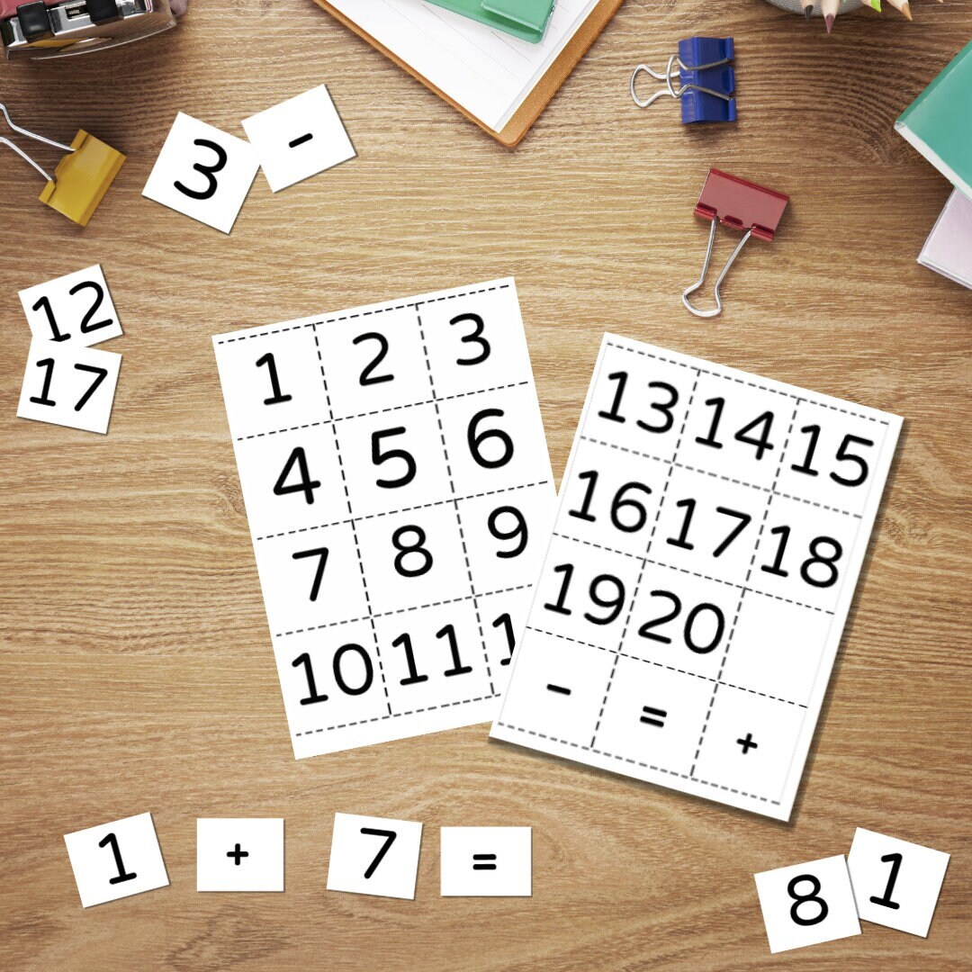 Numbers From 1 to 20, Printable PDF, to Cut Out, to Teach Your Child ...