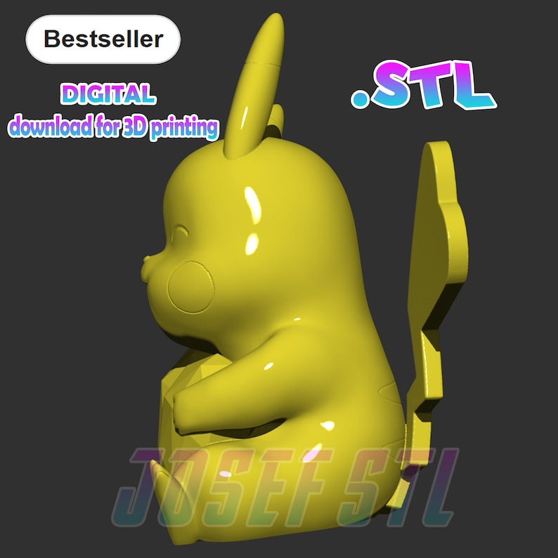 Pikachu STL File 3D Model Figure - Etsy