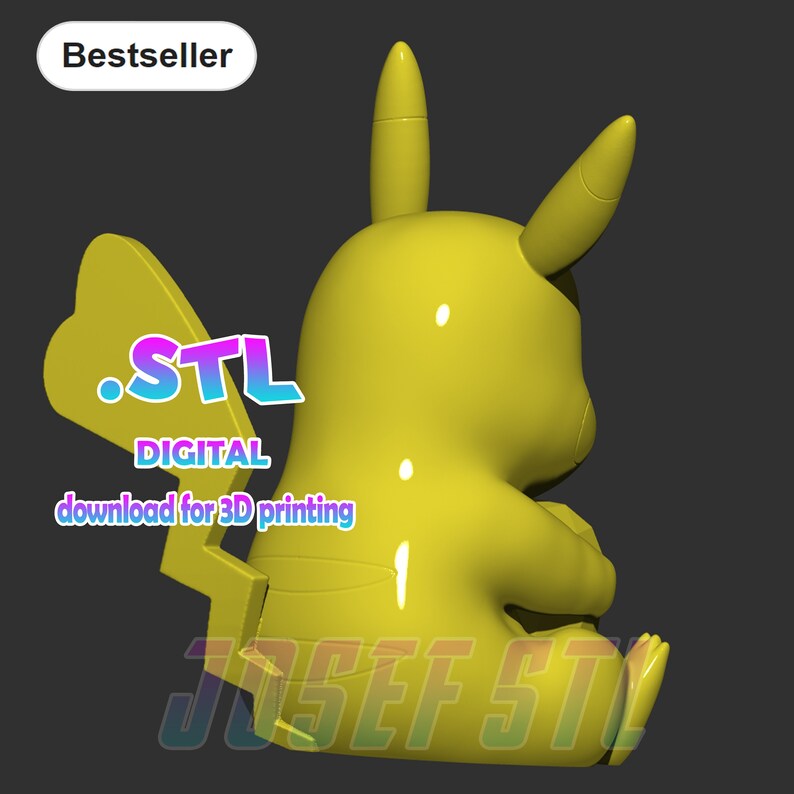 Pikachu STL File 3D Model Figure - Etsy