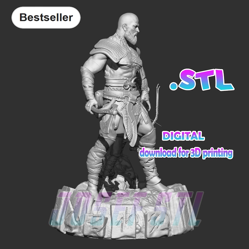 God of War Bust High Quality STL File, 3D Digital Printing STL File for ...