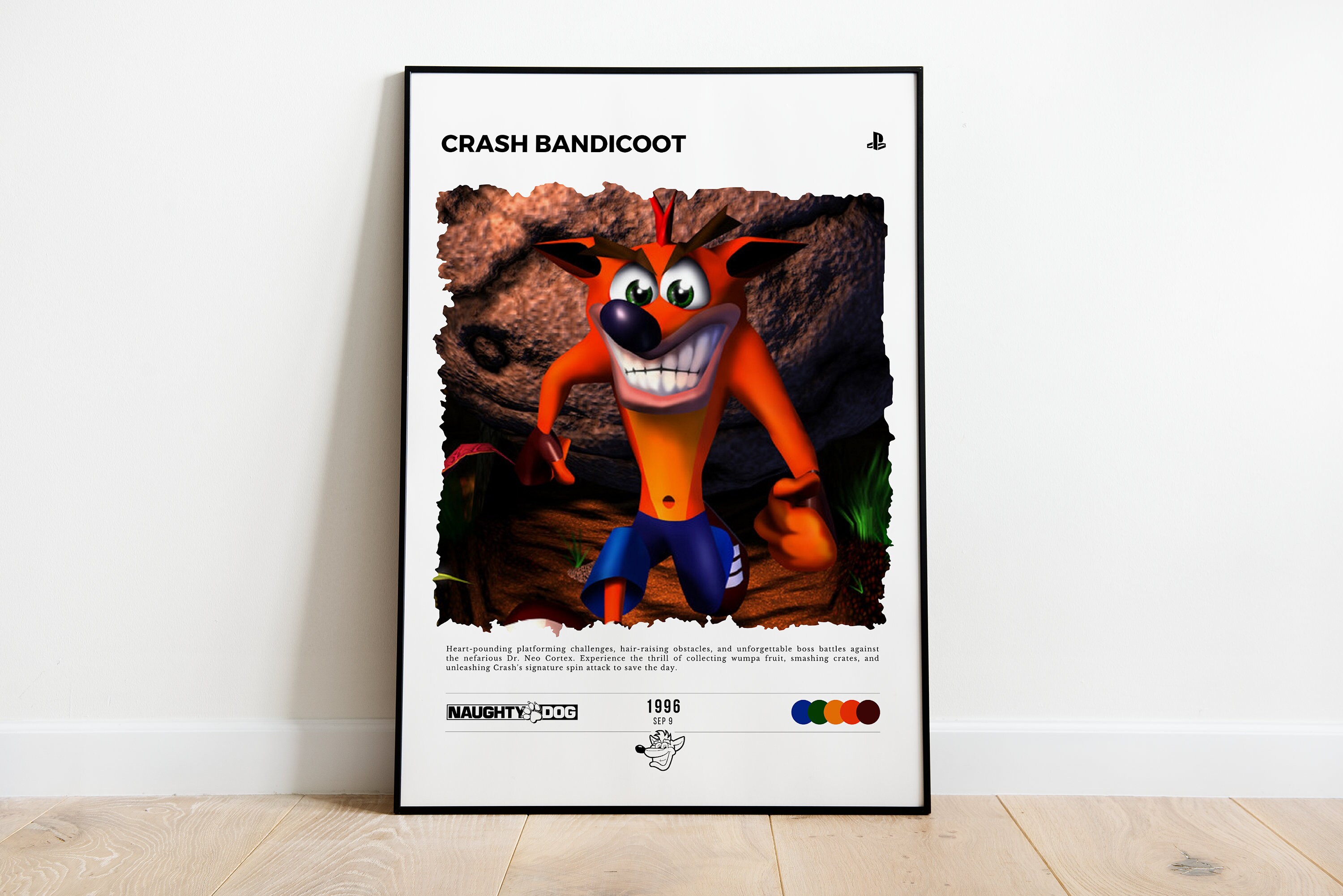 Crash Bandicoot 1 1996 Poster Crash Bandicoot Art Game Poster Crash ...