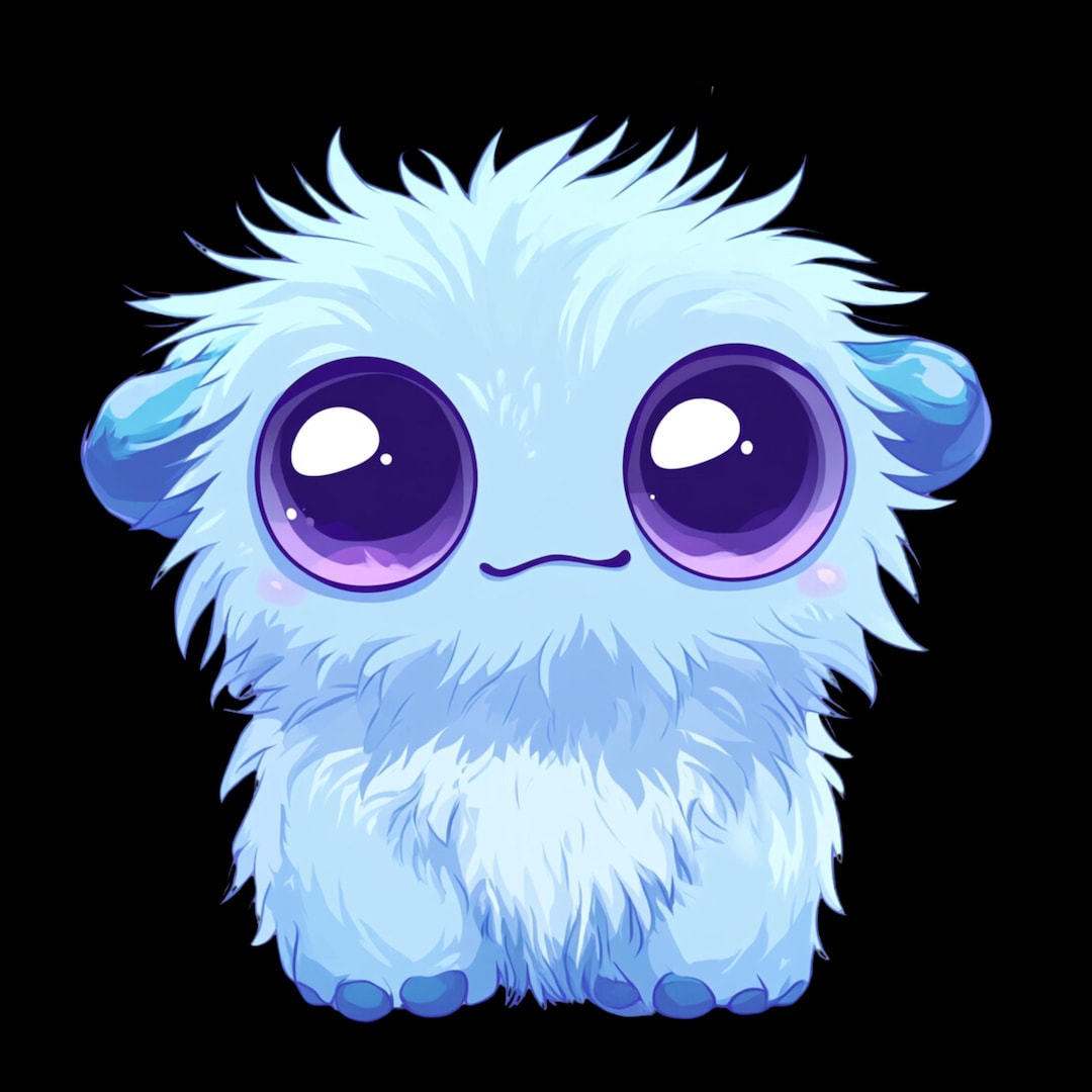 Fluffy Monsters, Cute Monsters, Digital Download JPG, Clip Art - Etsy