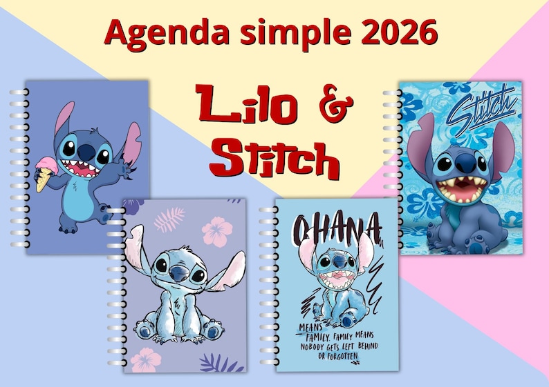 Agenda 2026 simple de Lilo y Stitch - editable en canva - diary ...