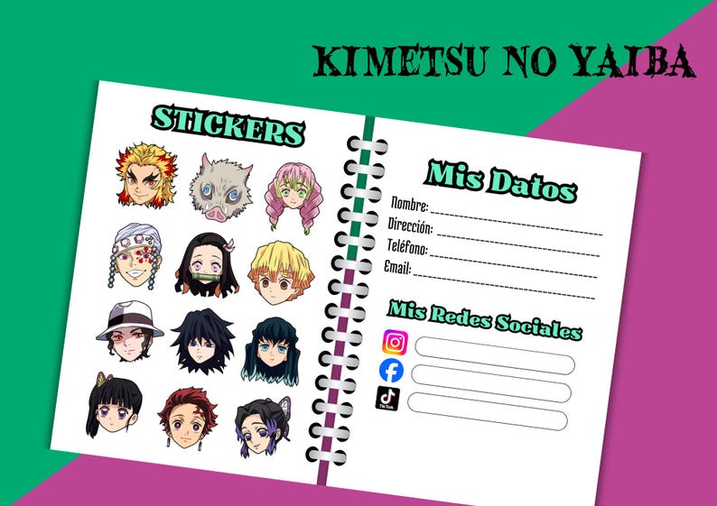 Digital Kimetsu No Yaiba - Demon Slayer Simple Diary - Editable in ...