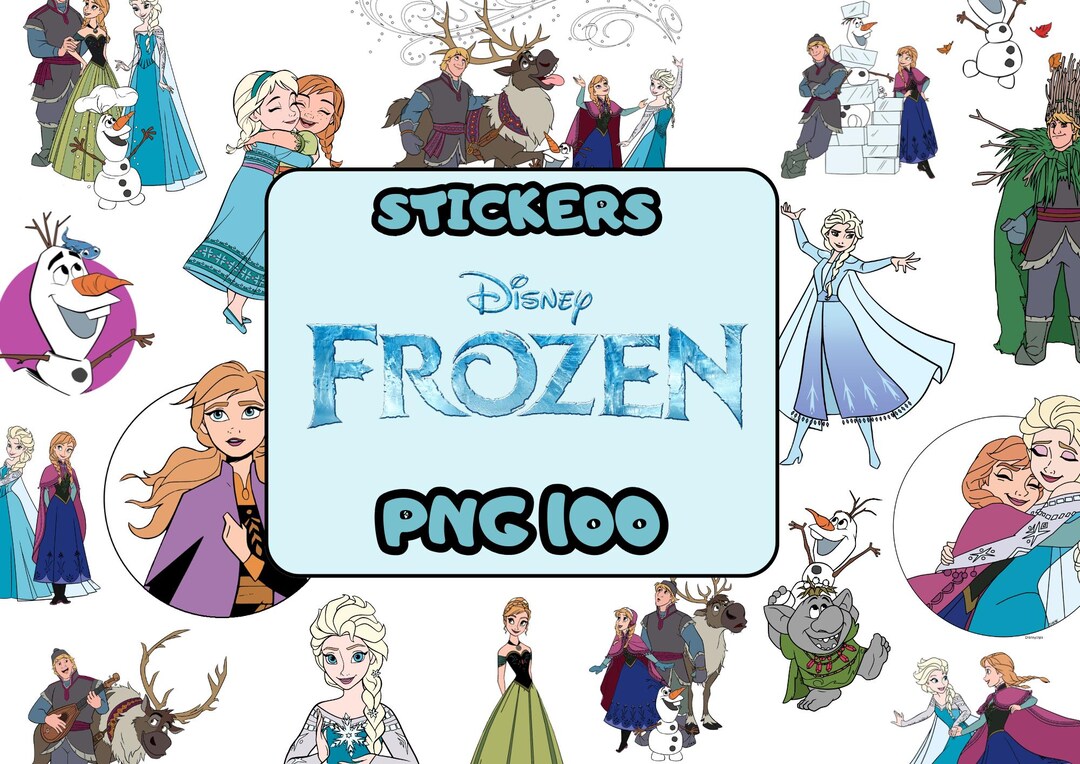 Frozen Stickers - PNG Format - Elsa - Anna - Olaf - Etsy