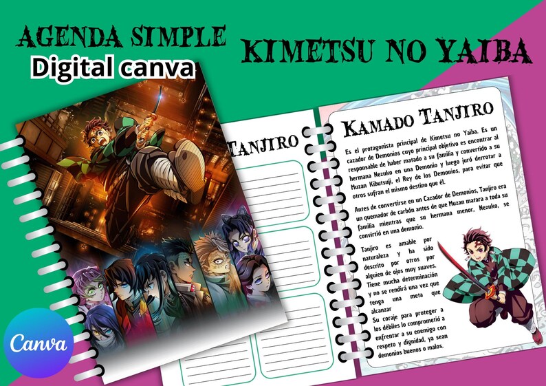 Digital Kimetsu No Yaiba - Demon Slayer Simple Diary - Editable in ...