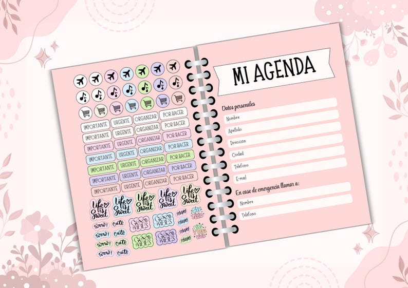Digital Perpetual Planner 2026 With 4 Colors - Printable Spanish A5 ...