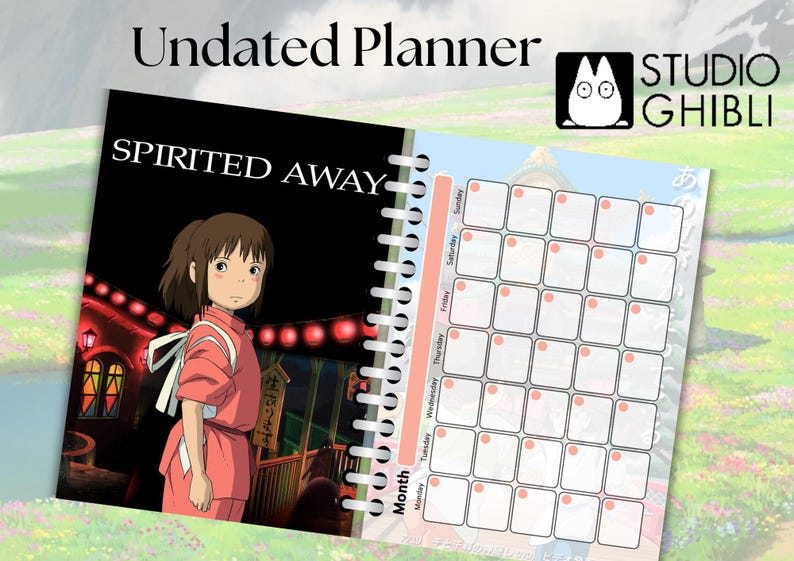 Digital Studio Ghibli Simple Planner - Undated - Editable in Canva ...