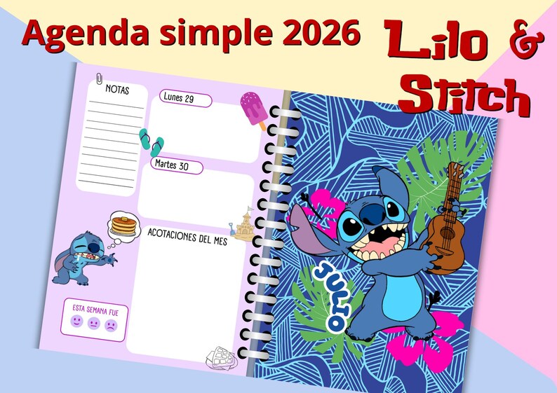 Lilo & Stitch Digital Planner 2026 - Editable in Canva - Diary ...
