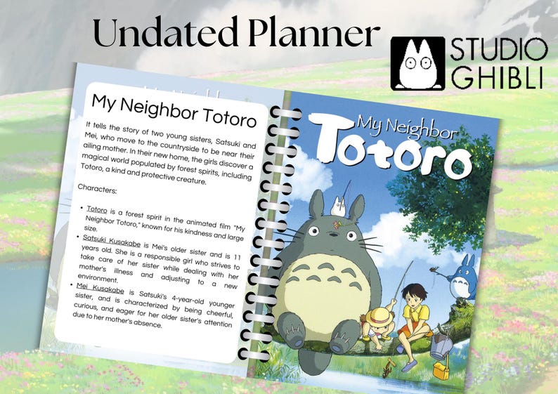 Digital Studio Ghibli Simple Planner - Undated - Editable in Canva ...