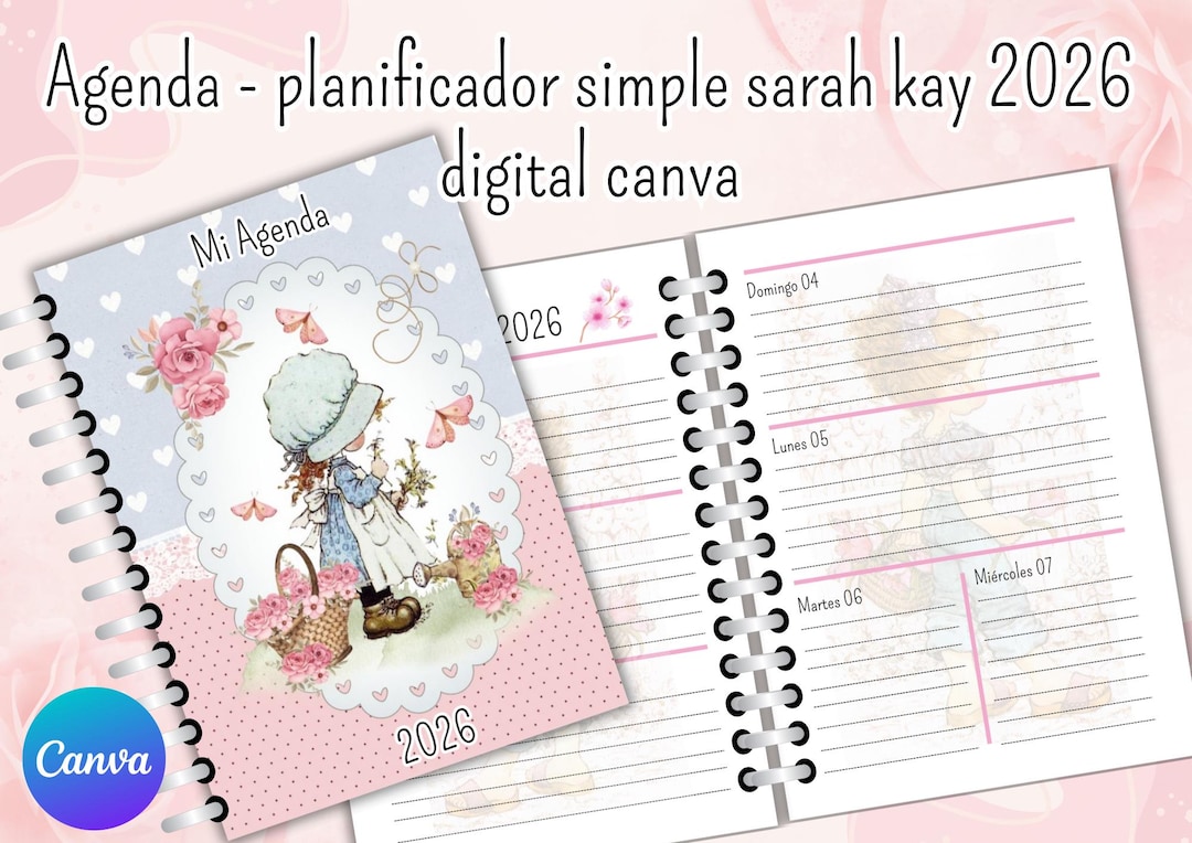 Sarah Kay 2026 Digital Planner, A5 Size, Spanish, Digital Canva - Etsy UK