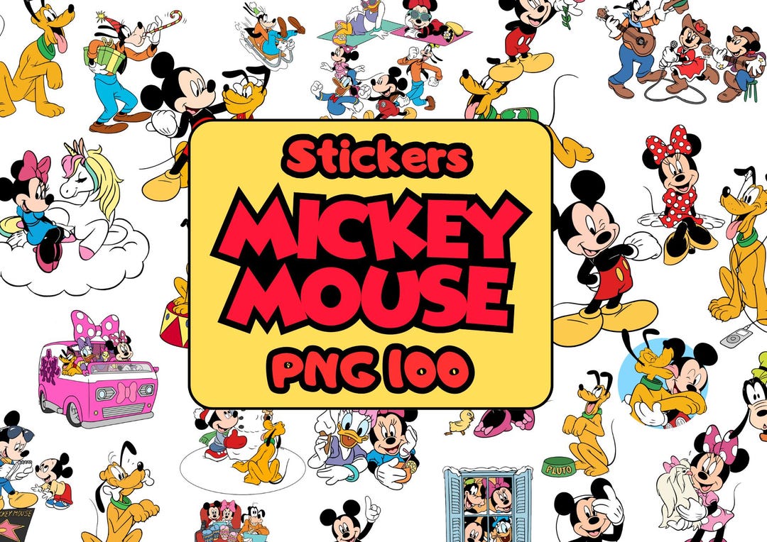 Mickey Mouse and Friends Stickers - PNG Format - Minnie - Etsy UK