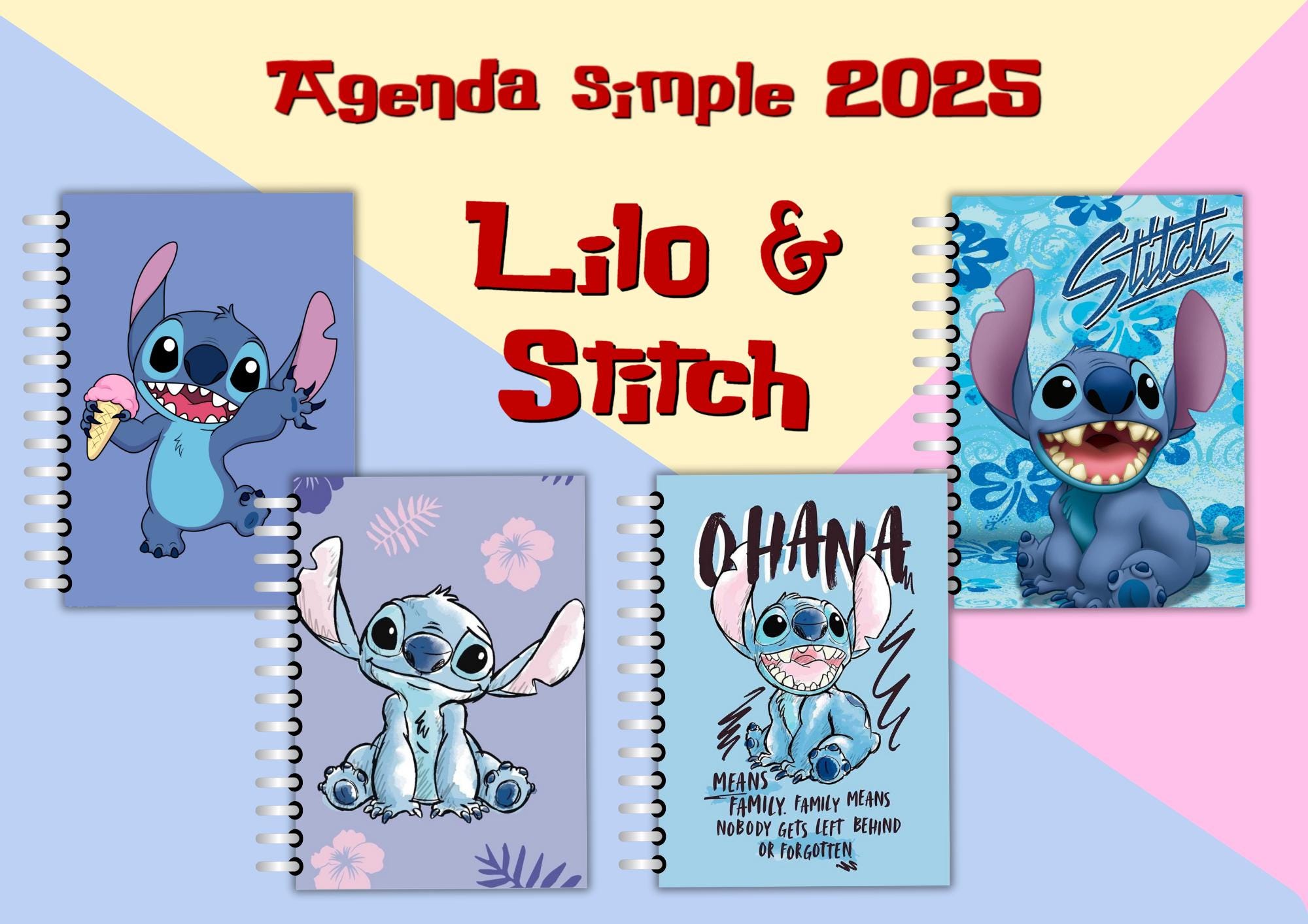 Agenda 2025 simple de Lilo y Stitch - editable en canva - diary ...