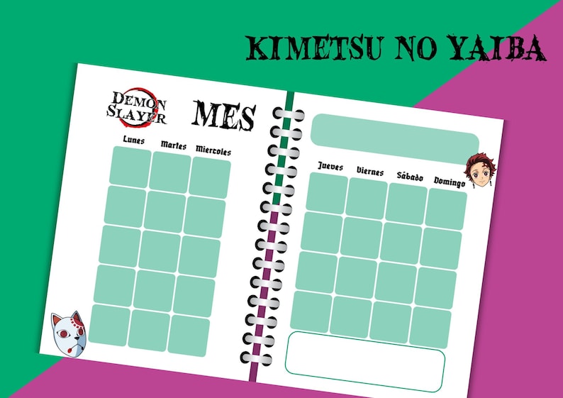 Digital Kimetsu No Yaiba - Demon Slayer Simple Diary - Editable in ...