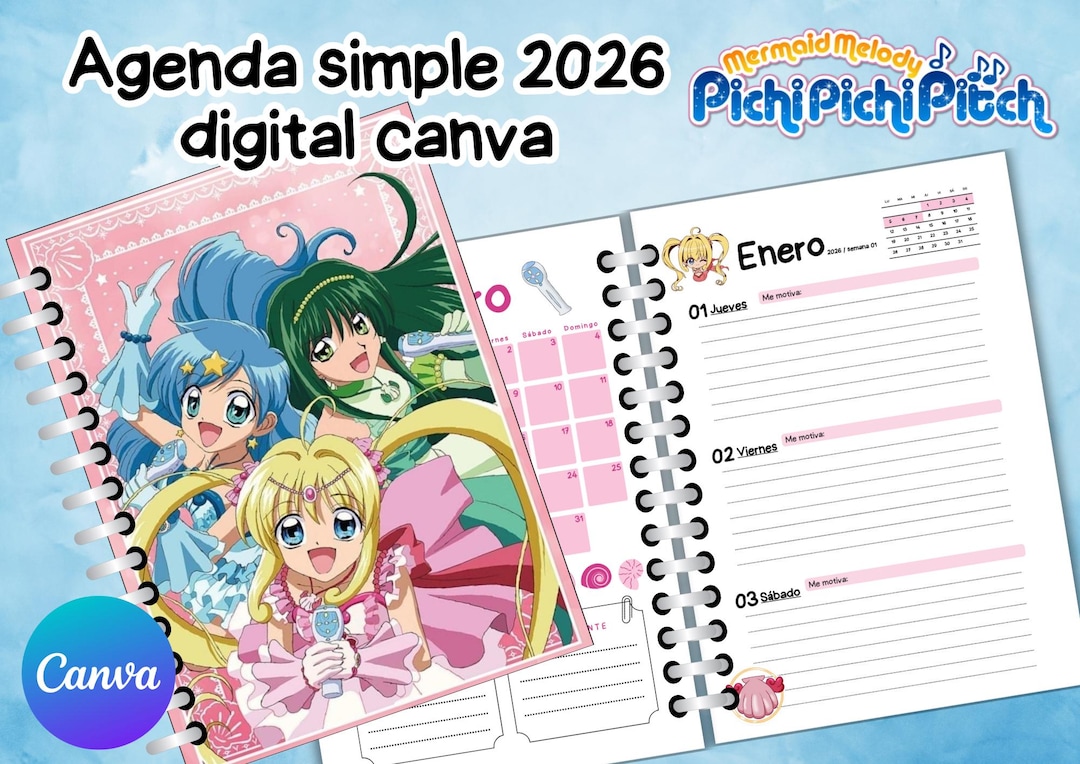 Digital Agenda 2026 Mermaid Melody Pichi Pichi Pitch - Spanish - Canva ...