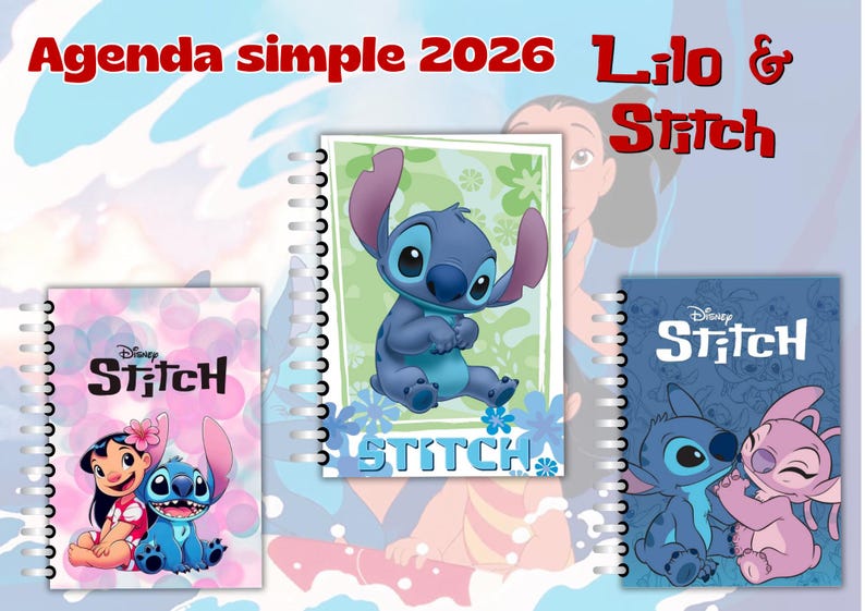 Agenda simple 2026 de lilo & stitch - editable en canva - español ...