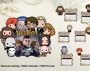 Printable Harry P Mini Desktop Calendar for 2026 (english Version ...