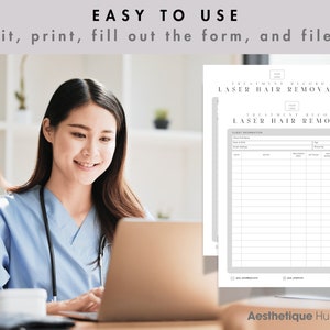 Editable Laser Hair Removal Client Treatment Record Canva Template ...