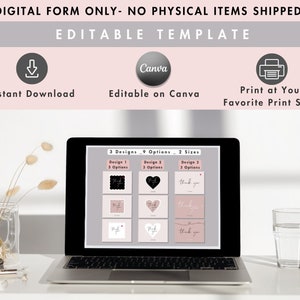 Thank You Card Bundle Canva Template Printable Personalized Greeting ...
