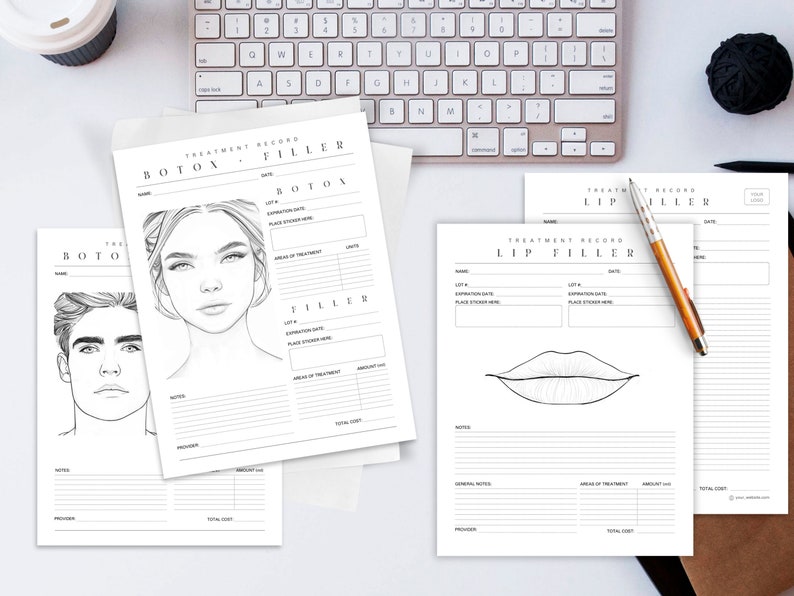 Botox and Filler Treatment Record Form, Nurse Injector Lip Injection ...