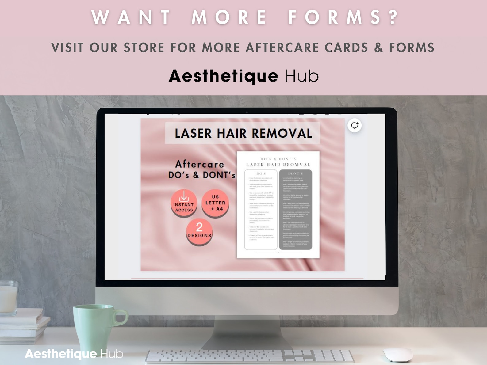 Editable Laser Hair Removal Aftercare Card Canva Template, Medspa ...