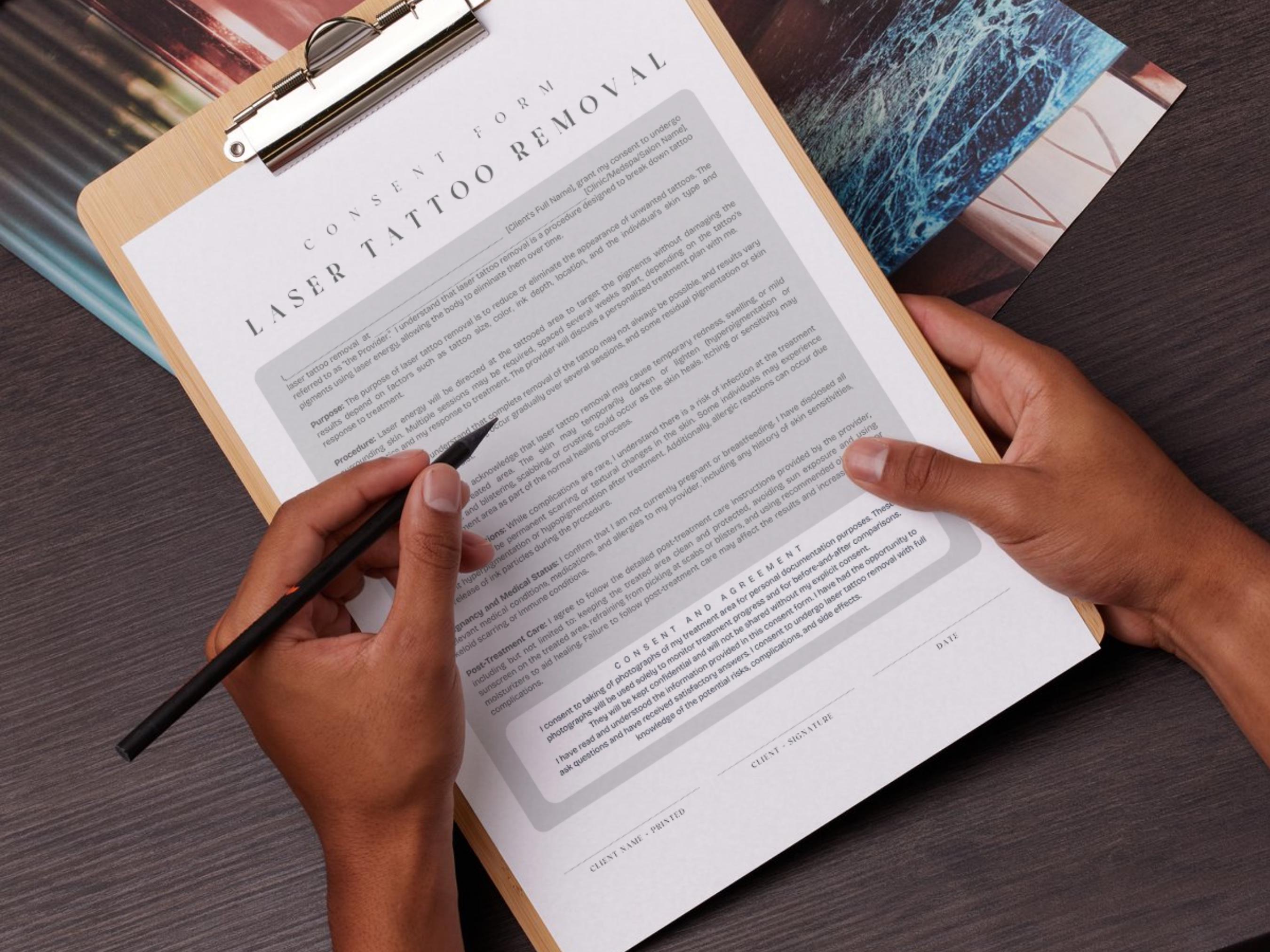 Laser Tattoo Removal Consent Form, Editable Cosmetic Medspa Canva ...