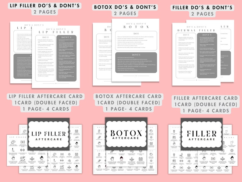 Botox and Filler Template Forms Bundle, Aesthetic Injectables Patient ...