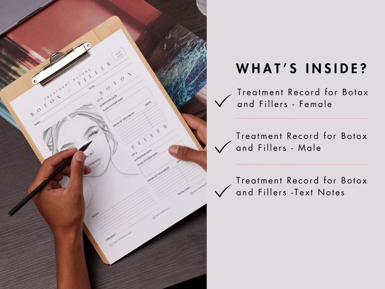 Editable Botox and Dermal Filler Treatment Record Template Form, Nurse ...
