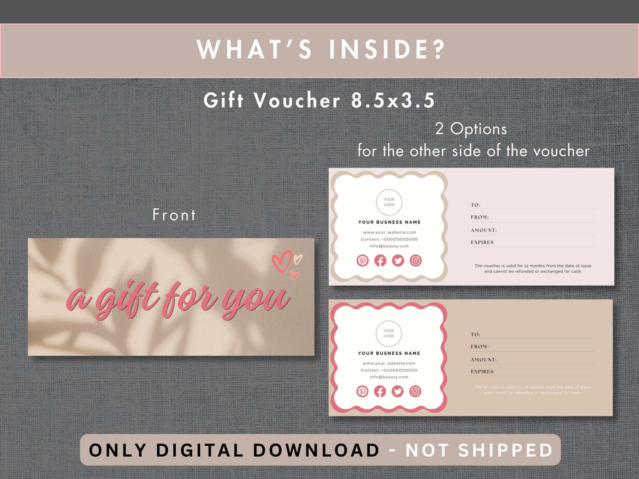 Editable Gift Card Canva Template, Luxurious Spa Card, Beauty Salon ...