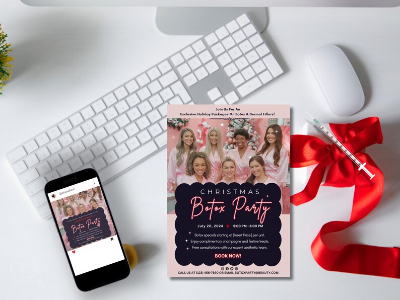 Editable Christmas Botox Party Invitation, Medspa Social Media Offers ...
