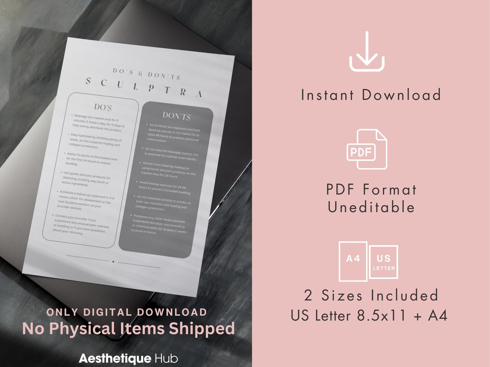 Sculptra Aftercare Instructions Form, Aesthetic Nurse Injector Client ...