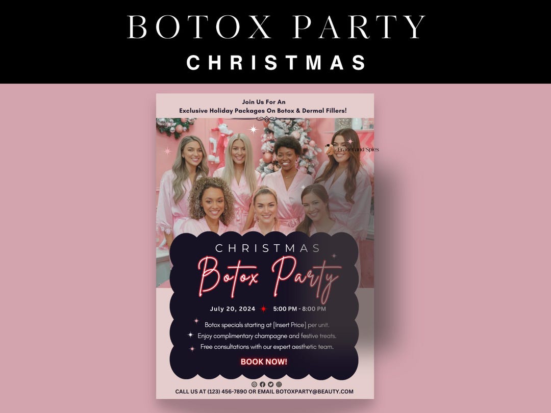 Editable Christmas Botox Party Invitation, Medspa Social Media Offers ...