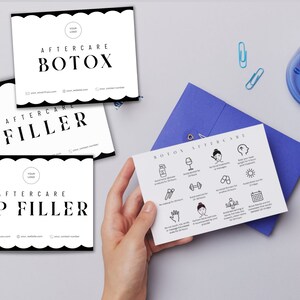Editable Botox Filler Lip Injection Aftercare Card DIY Cosmetic ...