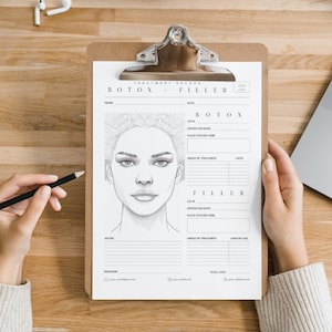 Botox and Dermal Filler Treatment Record Form, Nurse Injector Patient ...