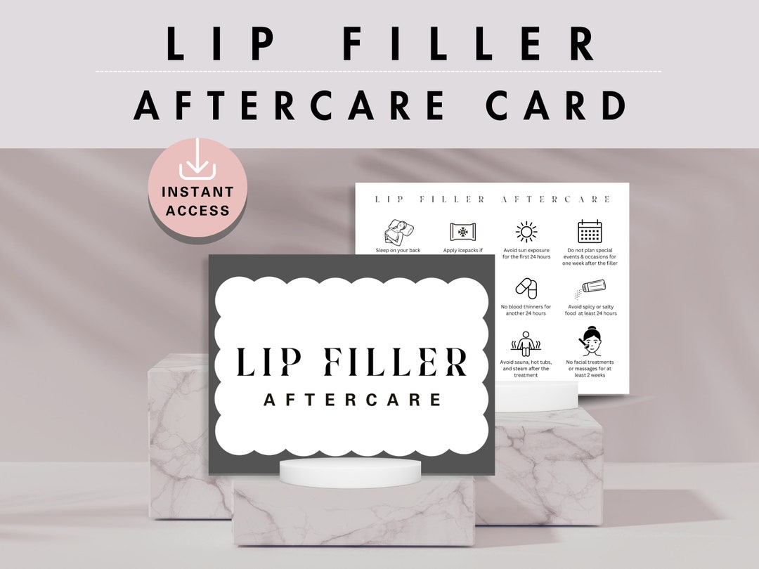 Lip Filler Aftercare Card Template Injection Treatment After Care ...