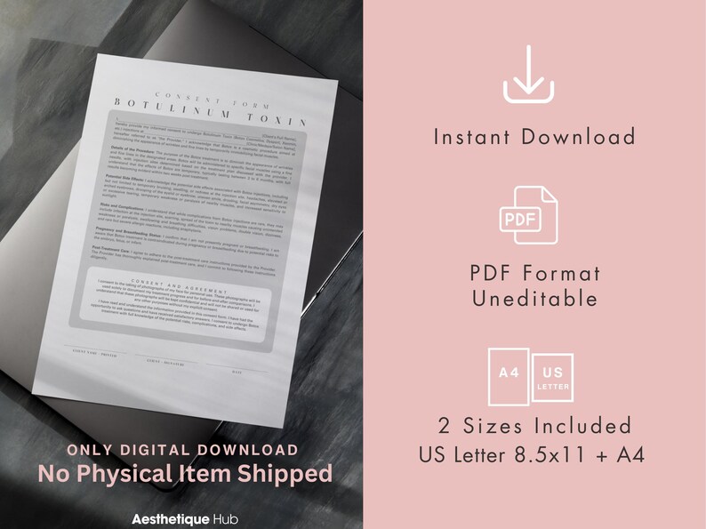 Botox and Filler Consent Form Template, Nurse Injector Injectable ...